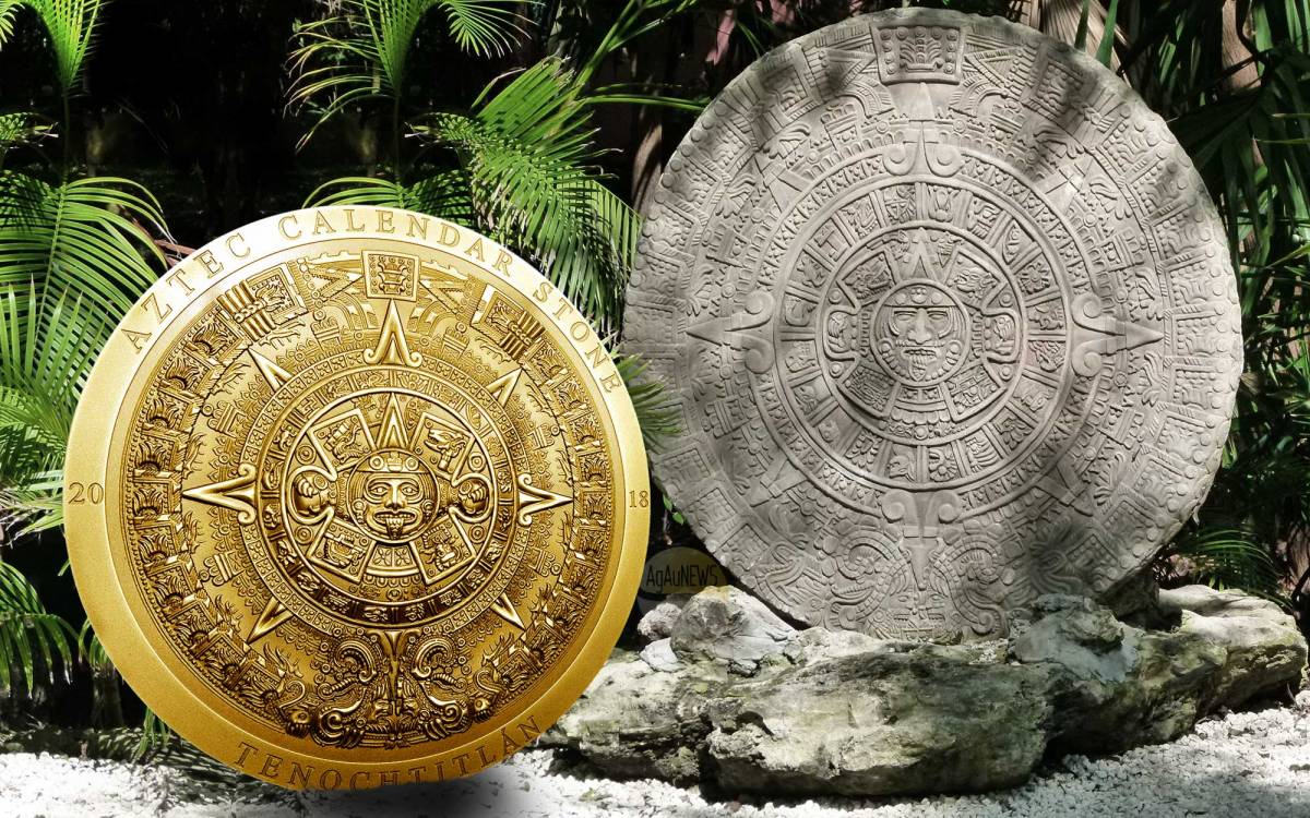 Numiscollect's beautiful Aztec Calendar Stone coin has a very limited ...