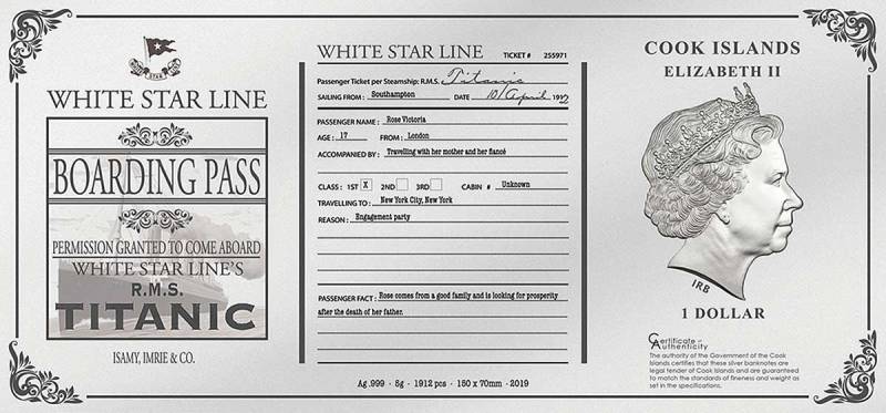 Tragic Titanic voyage remembered with a silver foil ticket and boarding ...