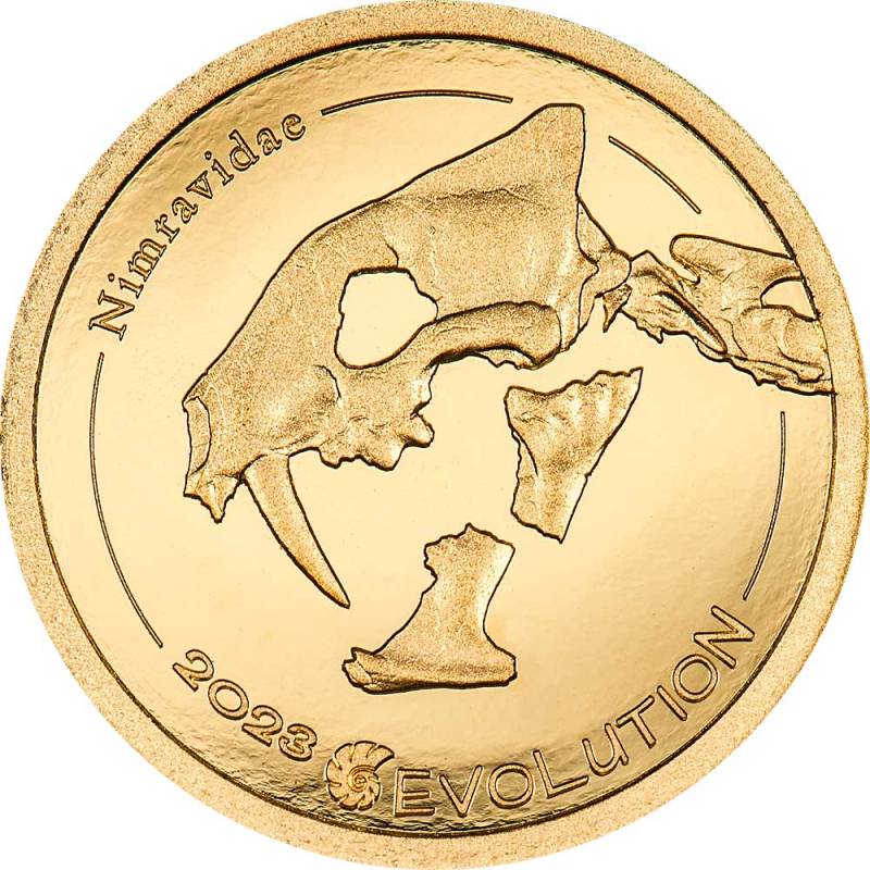 Evolution of Life: Nimravidae silver and gold coins (2023 CIT Coin ...