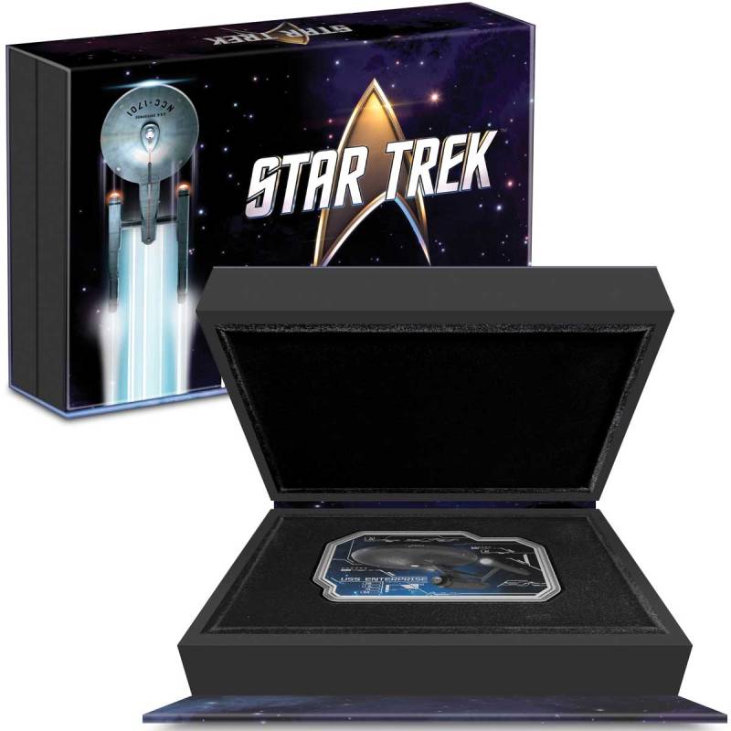 Star Trek Vehicles: 02 USS Enterprise NCC 1701 1oz silver coin (2024 ...