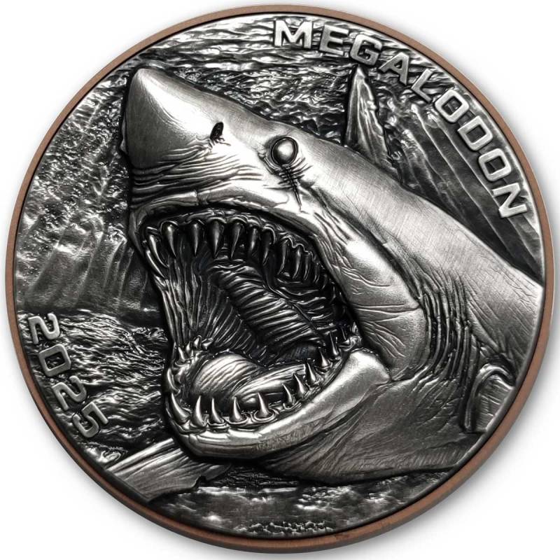 Double Silver Giant Megalodon hybrid silver/copper coin (2025 MDM ...